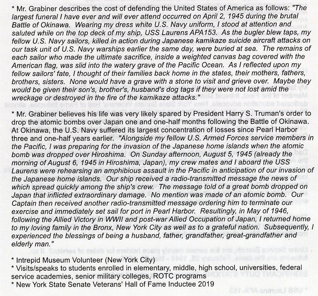 GRABINER-ARTHUR | The United States Navy Memorial