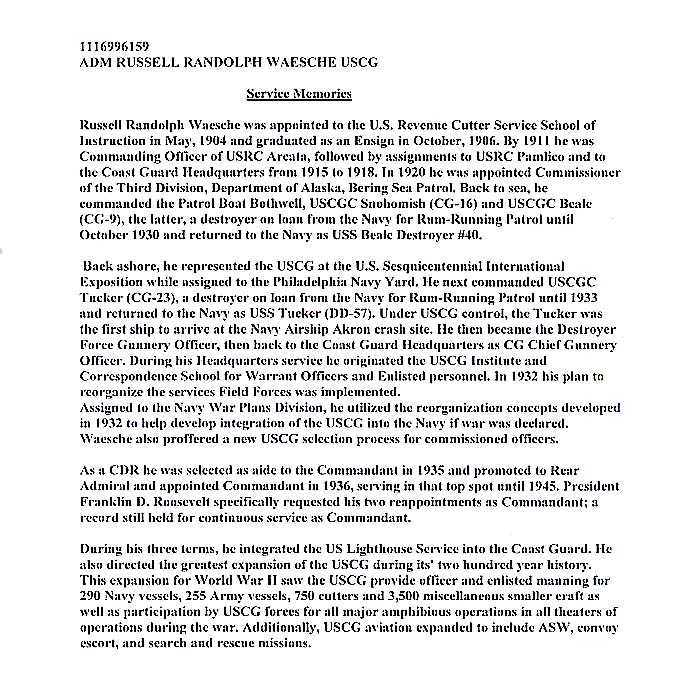 WAESCHE-RUSSELL | The United States Navy Memorial