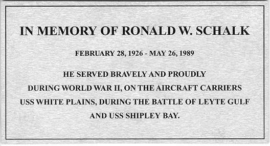 In Memory of Ronald W. Schalk | The United States Navy Memorial